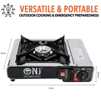 NJ-500 Portable Camping Gas Stove Single Burner Cooker 2.2kW Stainless ...