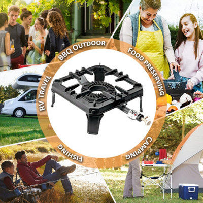 NJ GB-29 Large Gas Boiling Ring Cast Iron Burner Camping Stove Outdoor ...