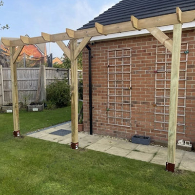 NLC Tanalised Timber Pergola Style Archway Arbour - 1.2m Wide x 2.4m ...