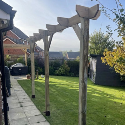 NLC Tanalised Timber Pergola Style Archway Arbour - 3.0m Wide x 2.4m ...