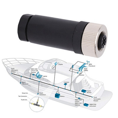 NMEA 2000 Field Installable M12 Female 5-Pin Connector for Lowrance ...