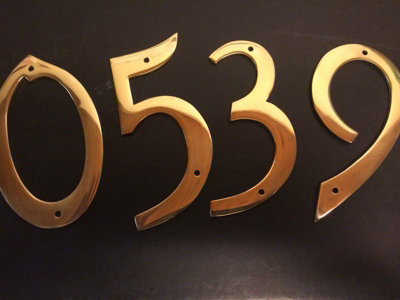 No. 2 Door Numerals Polished Brass Finish Italic Design Hotel Floor ...