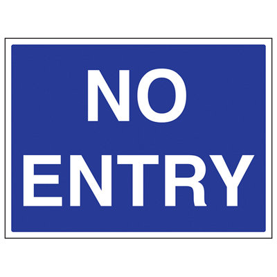 NO ENTRY Mandatory Safety Caution Sign - Rigid Plastic 400x300mm (x3)