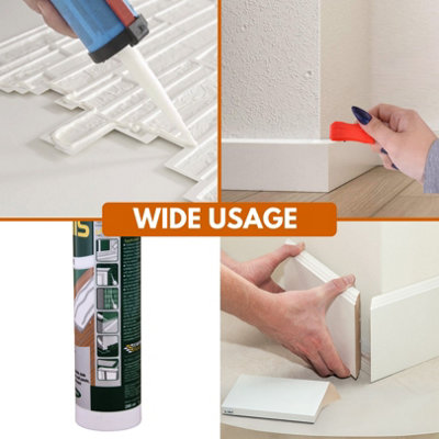 No More Nails Glue - Pack of 6 Tubes (290ml each) with 4-Piece Caulking ...