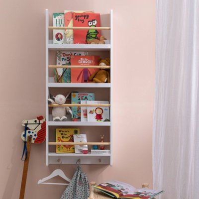 Noa & Nani Display 3 Tier Shelf Bookcase Wall Mounted & Coathook Elene