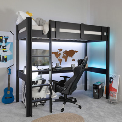 NOA & NANI GAMING STATION HIGH SLEEPER KIDS CABIN BED WITH DESK IN ...