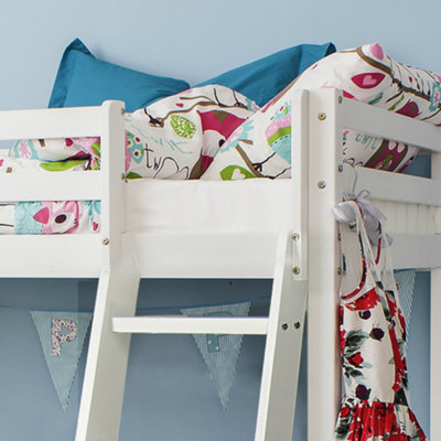 Noa & Nani High Sleeper Kids Solid Wood Cabin Bed in Classic White Texas