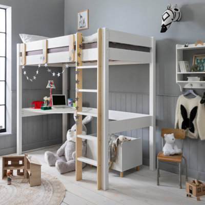 Noa & Nani Highsleeper Kids Solid Wood Cabin Bed with Thom Desk in ...