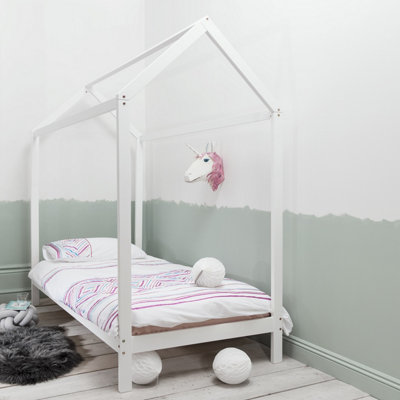 Noa & Nani Scandinavian Single Bed Frame in White Jansen