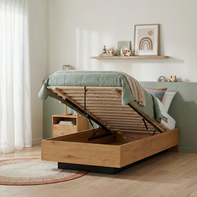 Noa & Nani Single 3ft Gas Lift Ottoman Bed with Underbed Storage in ...