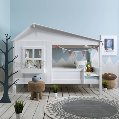 Noa & Nani Treehouse Bed Low in Classic White Inka