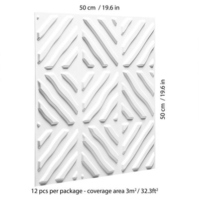 Noah Design 12 Boards 50x50cm 3D Wall Panel