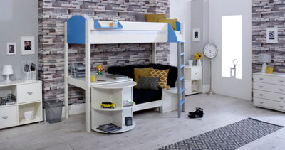 NOAH High sleeper D WHITE/BLUE/BLACK | DIY at B&Q
