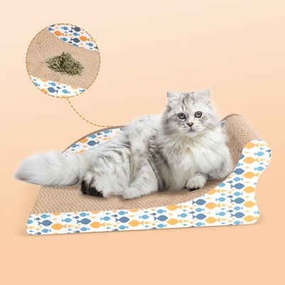 Nobleza Cat Scratcher, Reversible Use Cat Scratching Board, Curved Cat Scratch Lounge Bed Sofa ...
