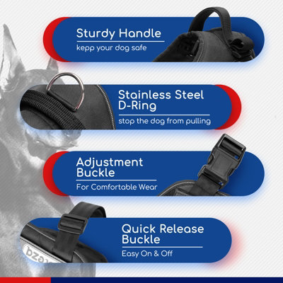 Nobleza Dog Harness, Reflective Adjustable No-Pull Dog Vest Harness ...