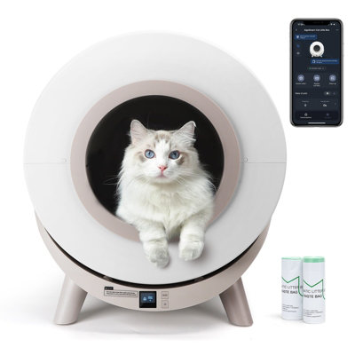 Nobleza Self Cleaning Cat Litter Tray, 80L Extra Large Automatic Cat ...