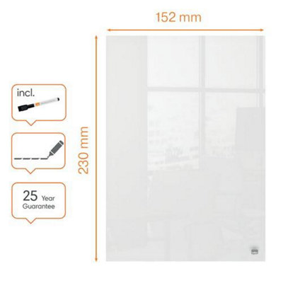 Nobo Glass Mini Whiteboard Notepads 230x152mm Pack of 2