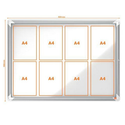 Nobo Premium Plus Outdoor Magnetic Lockable Notice Board 8xA4