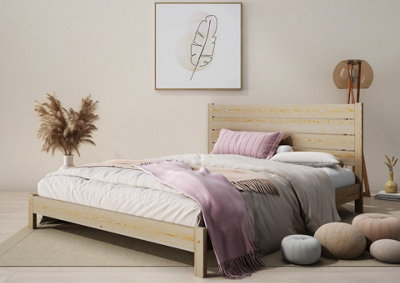 Nodax DOUBLE Bed Frame, F15, Solid Pine Wood, Easy Assembly, Sturdy ...
