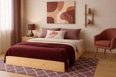 Nodax SMALL DOUBLE Bed Frame, F9, Solid Pine Wood, Easy Assembly ...