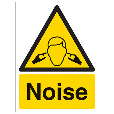 Noise Warning Sign for Machinery - Adhesive Vinyl - 150x200mm (x3 ...