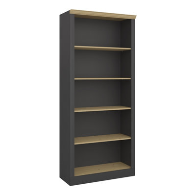 Nola 4 Shelf Bookcase Black & Pine | DIY at B&Q