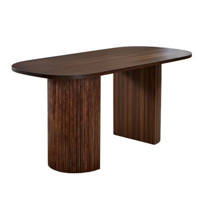 Nolan Dark Mango wood rectangular 6-8 Seater Dining Table