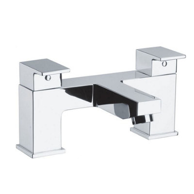 Nolan Polished Chrome Square Deck-mounted Bath Filler Tap at B&Q