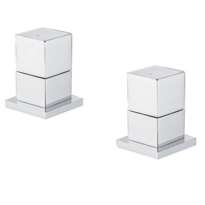 Nolan Square Chrome Deck Mounted Pair of Bath Side Valves