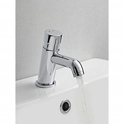 Non Concussive Basin Mixer Sink Tap Push Down Delay Self Close Closing ...