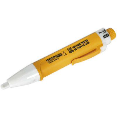 Non Contact Voltage Detector - 80 to 1000V Range - Battery Powered LED ...