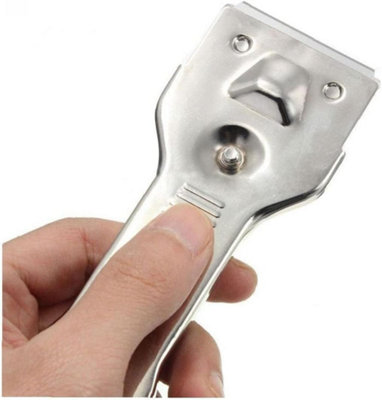 Non Scratch Glass & Ceramic Hob Scraper with 5 Replacement Metal Stain ...