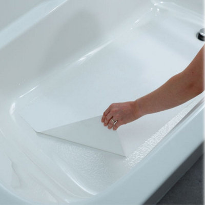 Non Slip Adhesive Bath Mat Ultra Thin and Discreet Anti Skid Textured Vinyl 40cm x 86cm