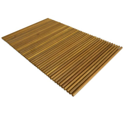 Non-Slip Bath Mat Acacia Wood 80x50 cm