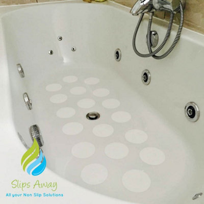 Non Slip Bath & Shower Stickers - 10x Large White Discs