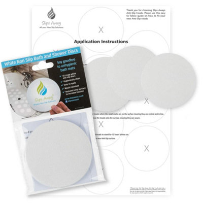 Non Slip Bath & Shower Stickers - 10x Large White Discs