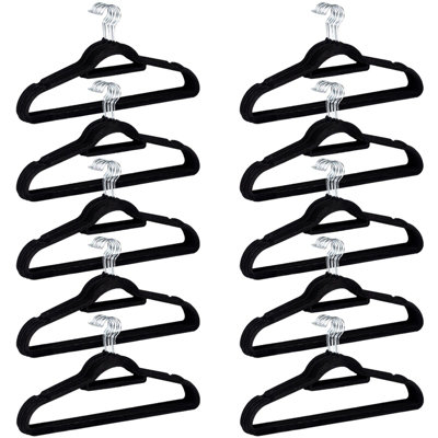 Non-Slip Coat Hanger Adult Clothes Trouser Hanging Space Saver, Black ...