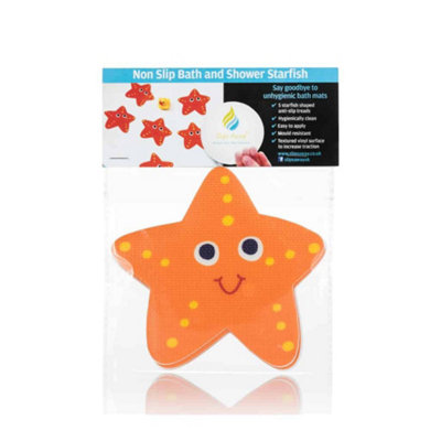 Non Slip Kids & Baby Bath Stickers Smiley Starfish x5