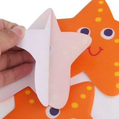 Non Slip Kids & Baby Bath Stickers Smiley Starfish x5