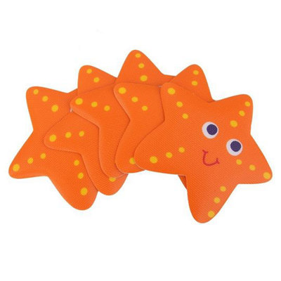 Non Slip Kids & Baby Bath Stickers Smiley Starfish x5