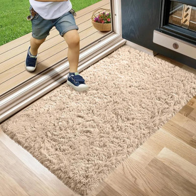 Non Slip Shaggy Door Mats Soft Fluffy Kitchen Hallway Floor Mats