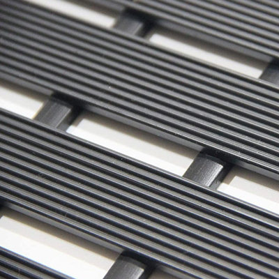 Non Slip Slatted Shower Mat in Black
