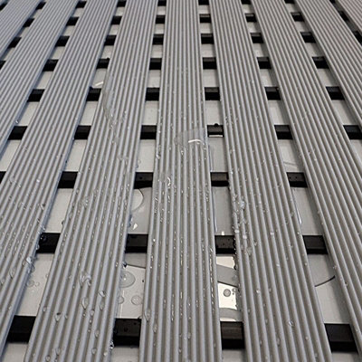 Non Slip Slatted Shower Mat in Grey