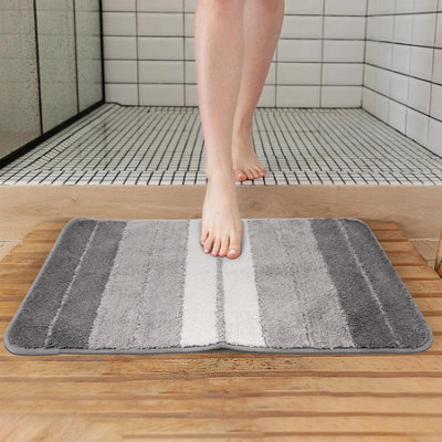 Non Slip Super Absorbent Bath Mat Shower Mat Rug Microfibre Machine ...