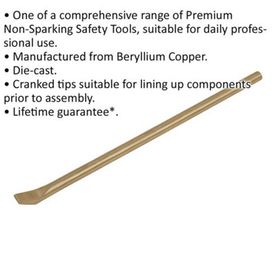 Non Sparking Crowbar - 19mm x 500mm - Cranked Tips - Die Cast Beryllium ...