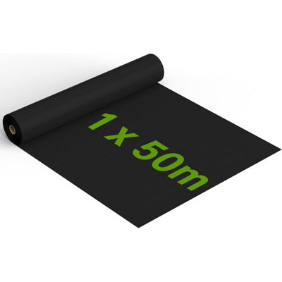 Non-woven Weed Control Membrane Garden Barrier Fabric Roll Flower Veg Bed UV - 1m x 50m