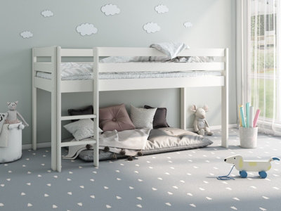 Noomi Nora Midi Wooden Midsleeper Frame Only - White | DIY at B&Q