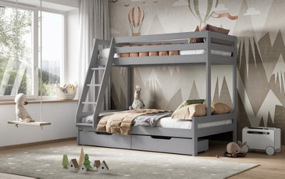 Noomi Nora Triple Wooden Bunk Bed - Grey