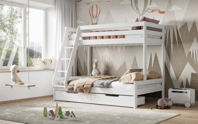 Noomi Nora Triple Wooden Bunk Bed - White