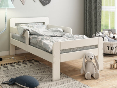 Noomi Wooden Toddler Bed With Side Rails - White